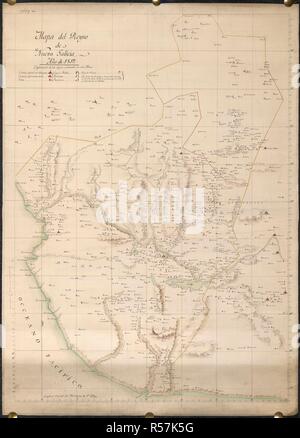 Map of New Galicia, Mexico Originally published in Mexico; 1812 Stock ...