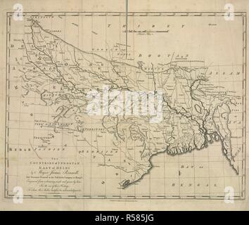 Map of India, by James Rennell, London, 1 January 1788 Stock Photo - Alamy