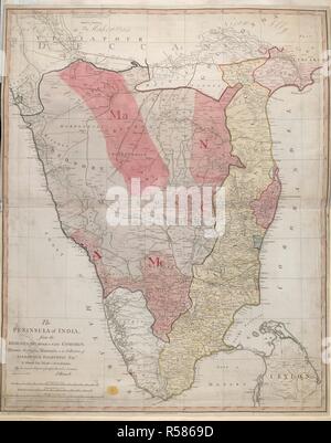 Map of The Peninsula of India from the India from the Krishnah River to ...