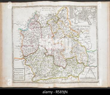 17th century Map of Oxford, England Stock Photo - Alamy