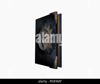 spellbook with face released Stock Photo - Alamy
