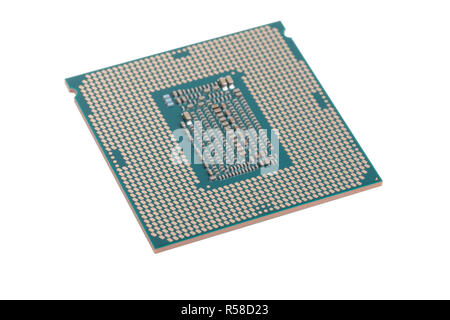 Modern computer x86 processor 9th generation, modern central processing unit (CPU), isolated on ...