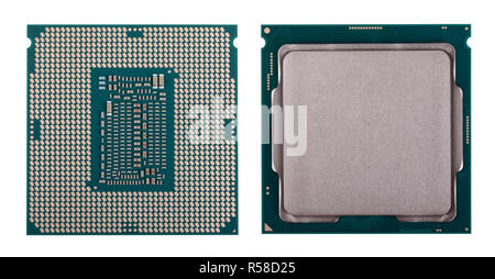Modern computer x86 processor 9th generation, modern central processing unit (CPU), isolated on ...