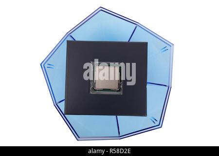 Modern computer x86 processor 9th generation, modern central processing unit (CPU), isolated on ...