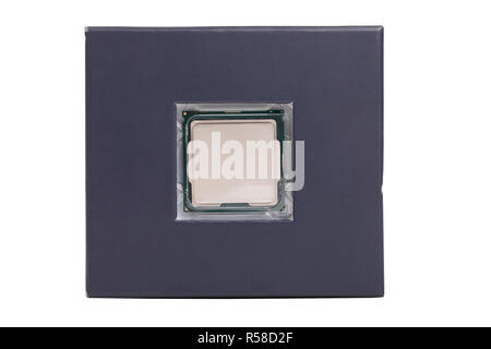 Modern computer x86 processor 9th generation, modern central processing unit (CPU), isolated on ...