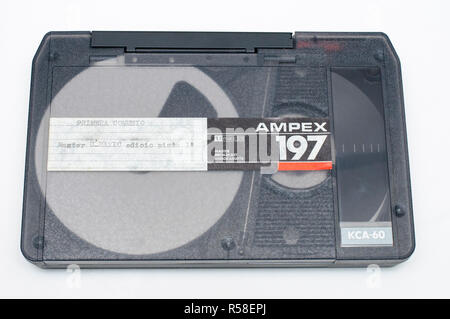 Sony and Ampex analog video tape with case Stock Photo - Alamy