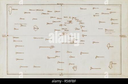 1769, Cook Map of the Society Islands Stock Photo - Alamy