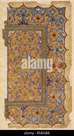 This double-page illuminated frontispiece from an Indian manuscript ...