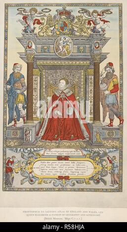 . Elizabeth I of England, frontispiece to Christopher Saxton's Atlas of ...
