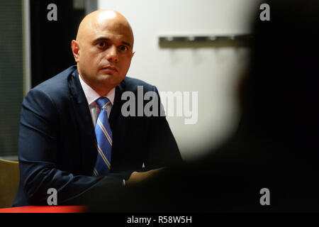Embargoed to 0001 Saturday December 01 Home Secretary Sajid Javid ...