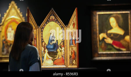 Wings of a Triptych, The Crucifixion; Virgin and Child Enthroned ...