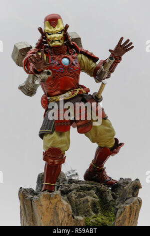 An action figure of Iron Man Samurai on display at the 56th All Japan ...