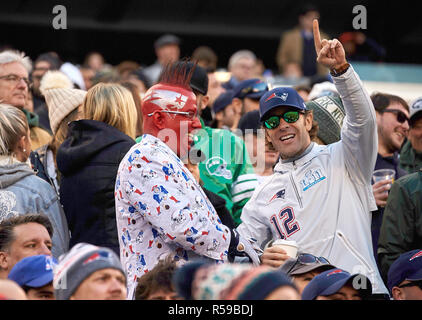 New England Patriots fans during the first half of an NFL football game ...