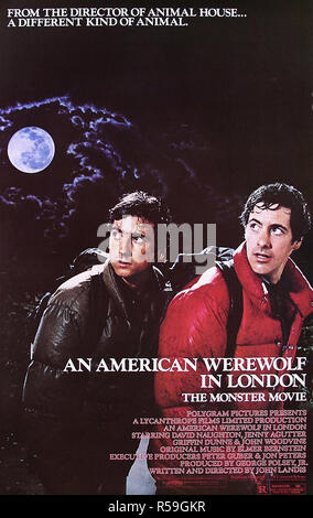 WEREWOLF MOVIE POSTER, AN AMERICAN WEREWOLF IN LONDON, 1981 Stock Photo - Alamy