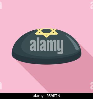 Kipa hat icon. Flat illustration of kipa hat vector icon for web design ...