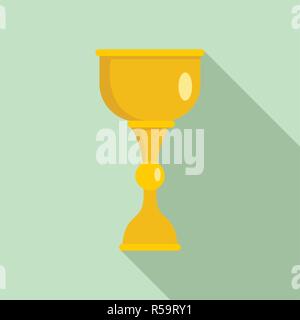Gold cup jewish icon. Flat illustration of gold cup jewish vector icon ...