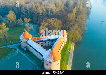 Croatia, Sisak, fortress on the bank of Kupa River, historic monument ...