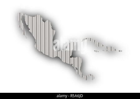 Map of Central America on corrugated iron Stock Photo - Alamy