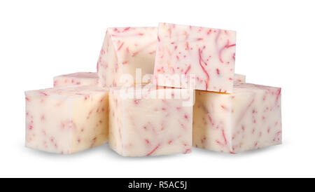 Cube of taro isolated on white background Stock Photo - Alamy