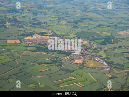 Aerial view of Dunmow, UK Stock Photo - Alamy