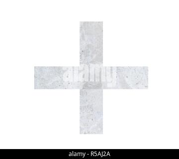 3D rendering concrete symbol - plus. 3D render Illustration Stock Photo ...