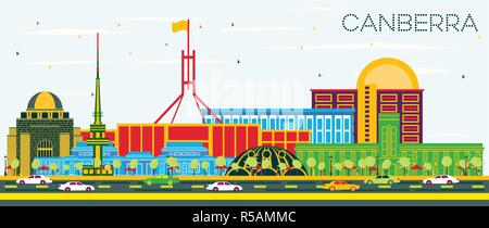 Australia, Canberra. City skyline architecture, buildings, streets ...