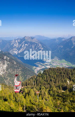 Austria Salzkammergut Feuerkogel cable car view of Traun lake and ...