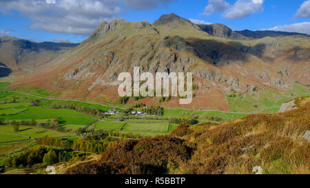 Langdale Pikes from Side Pike, Lake District, Cumbria, England Stock ...