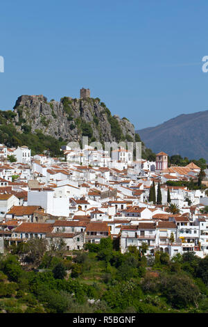 The typical whitewashed mountain village of Gaucin, Malaga Province ...