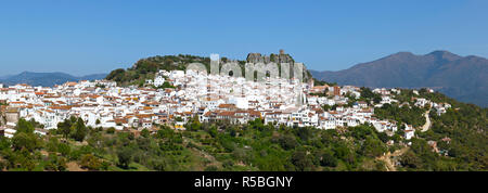 The typical whitewashed mountain village of Gaucin, Malaga Province ...