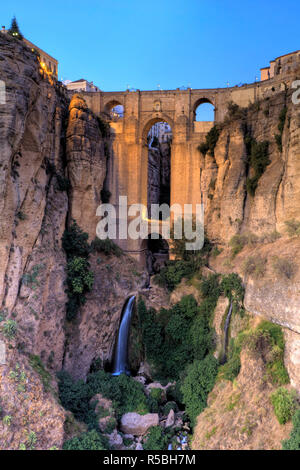 Spain, Andalusia, Ronda, Ronda Village and Ponte Nuevo Bridge Stock ...