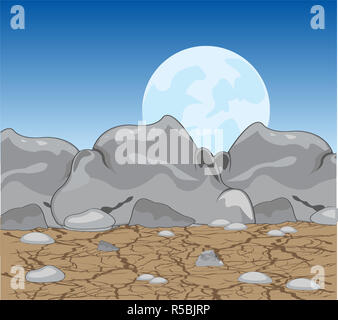 Lifeless desert in the night Stock Photo - Alamy