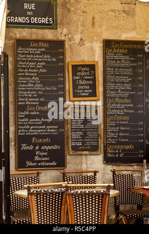 Paris, France, Detail French Menu Sign on Bistro Restaurant Window ...