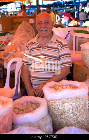 Trader at Kyrenia Market, North Cyprus Stock Photo - Alamy