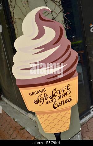 Chocolate Dipped Soft Serve Ice Cream Cone with Condensation Droplets ...