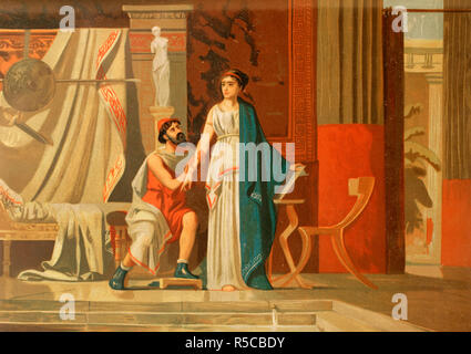 Ancient Greece. Classical-era Athens. Aspasia of Miletus (c. 470-400 BC). with her lover ...