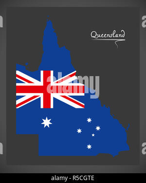 Flag of Queensland. Illustration of Australian Flag of Queensland ...