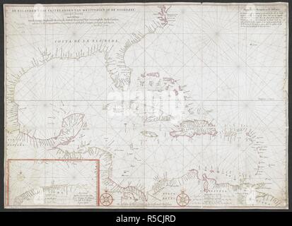 17th century Map of North West America showing Hudson Bay and the Great ...