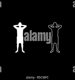 Man covering his ears silhouette front view Closing concept ignore icon ...