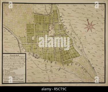 18th century Map of Mexico City Stock Photo - Alamy