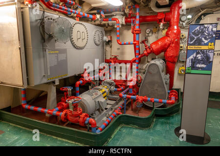 Fire Fighting station, USS Midway Museum, San Diego, California, United ...