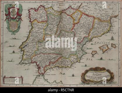Illustrated map of the Kingdom of Spain Stock Photo - Alamy