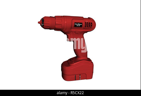 red cordless screwdriver Stock Photo - Alamy