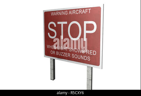 stop sign at the airport exempted Stock Photo - Alamy