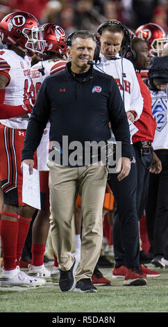 Utah head coach Kyle Whittingham looks on against Colorado during the ...