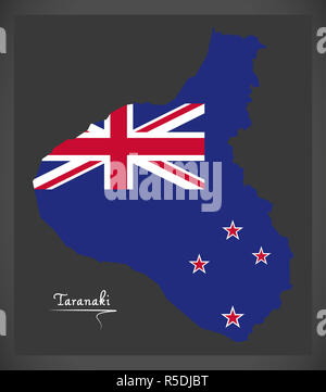 Taranaki map and flag of New Zealand, New Zealand region, on blue dirty ...