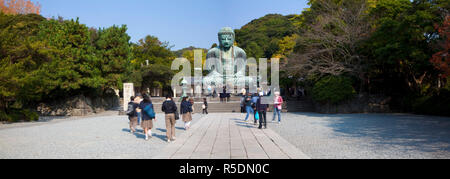 Japan,Tokyo,Kamakura,Daibutsu,The Great Buddha with Autumn Leaves Stock ...