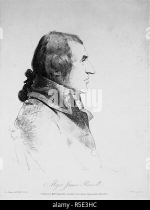 Portrait of Major James Rennell. Soft ground etching. Originally ...