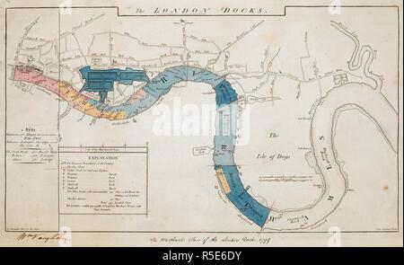 (B) THE MERCHANTS PLAN OF LONDON DOCKS Stock Photo - Alamy