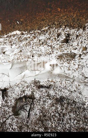 Ice surface of the river. Texture of ice shards. Winter background ...